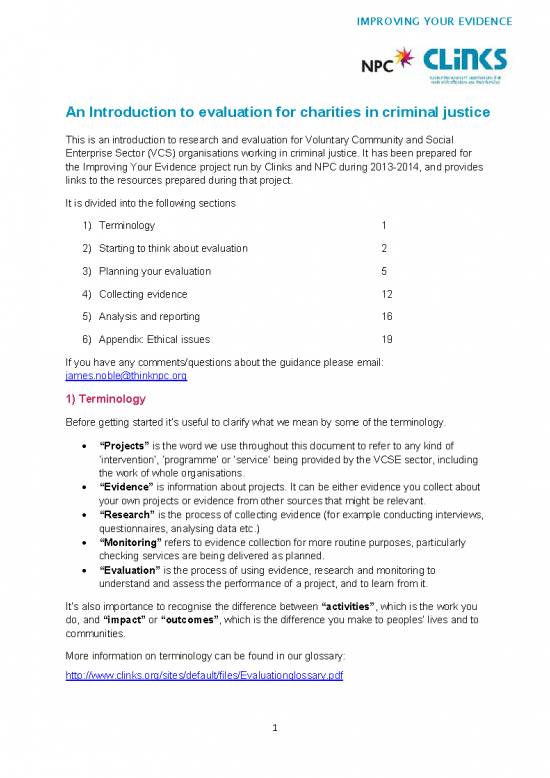 Introduction to evaluation | Clinks