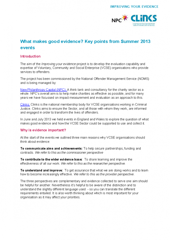 What does 'good evidence' mean? | Clinks